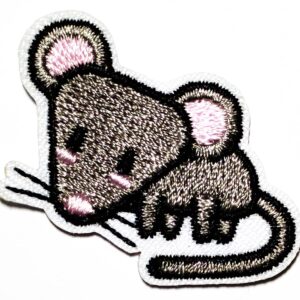 Tiny Truly Lovely Mouse Rat Cartoon Children Kid Embroidered Sew on Patches Stickers Logo Clothes T-Shirt Jackets Hats Jeans Backpacks DIY Embroidery Costume Patch for Men Women Boys Girls (3 PCS)