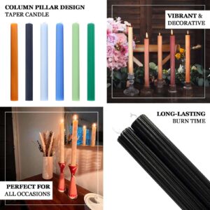 Efavormart 5 Pack | 9" Beige Premium Unscented Ribbed Wick Taper Candles, Tall Ribbon Wax Dinner Candles