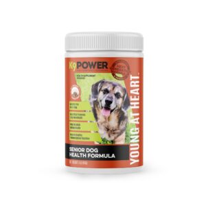 k9 power young at heart senior dog multivitamin 1 lb – advanced supplement for seniors – supports brain, heart, vision, joint health, and mobility