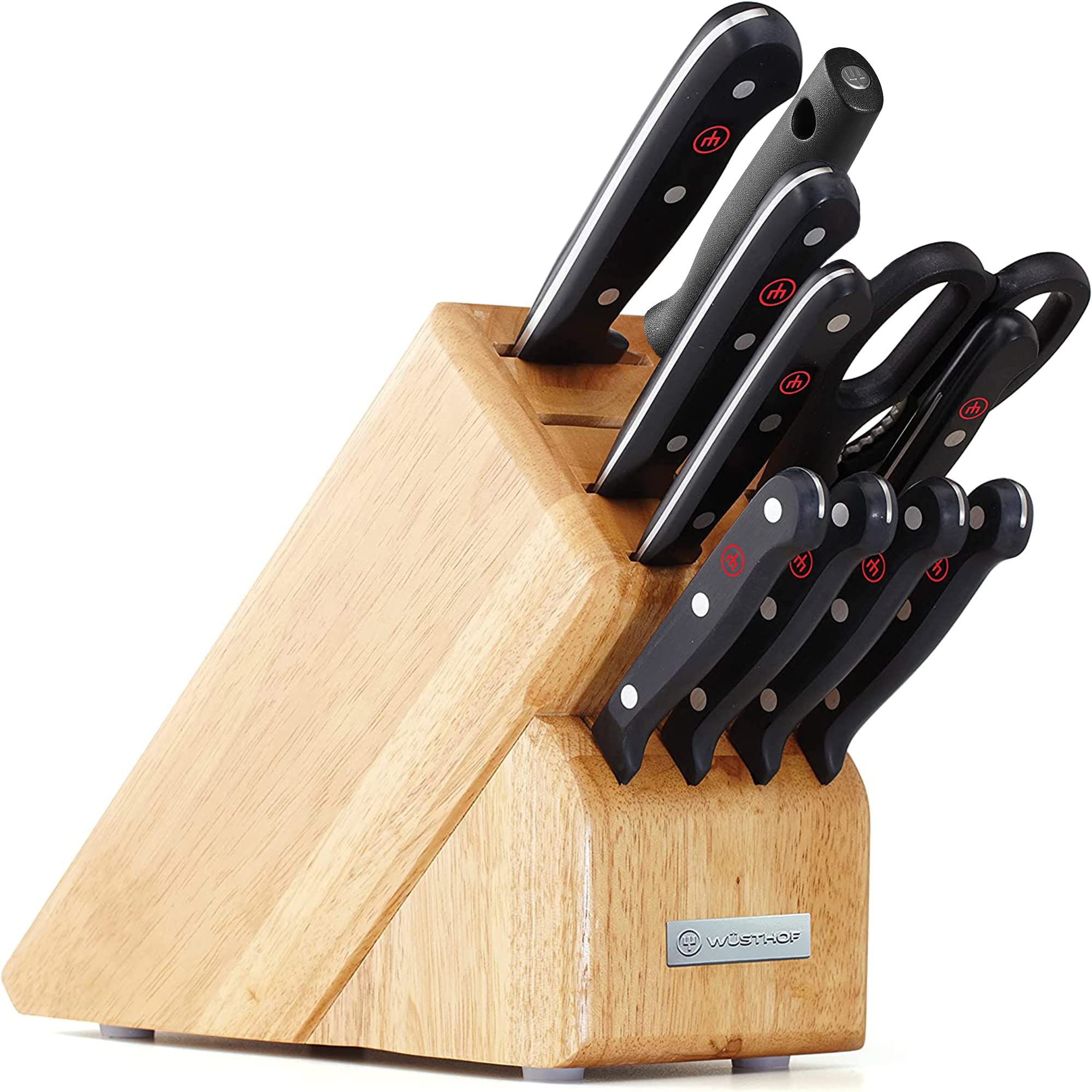 Wüsthof Gourmet 11-Piece Knife Block Set, Beech Wood