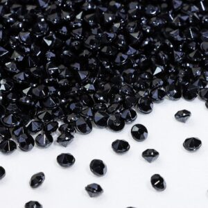 ONLYKXY Wedding Table Scattering Acrylic Diamond Gem Shape Crystal Confetti for Bridal Shower Party Decoration Vase Filler Bead Masquerade Table Decor (4MM/0.15inch Mini, Black, 4000)