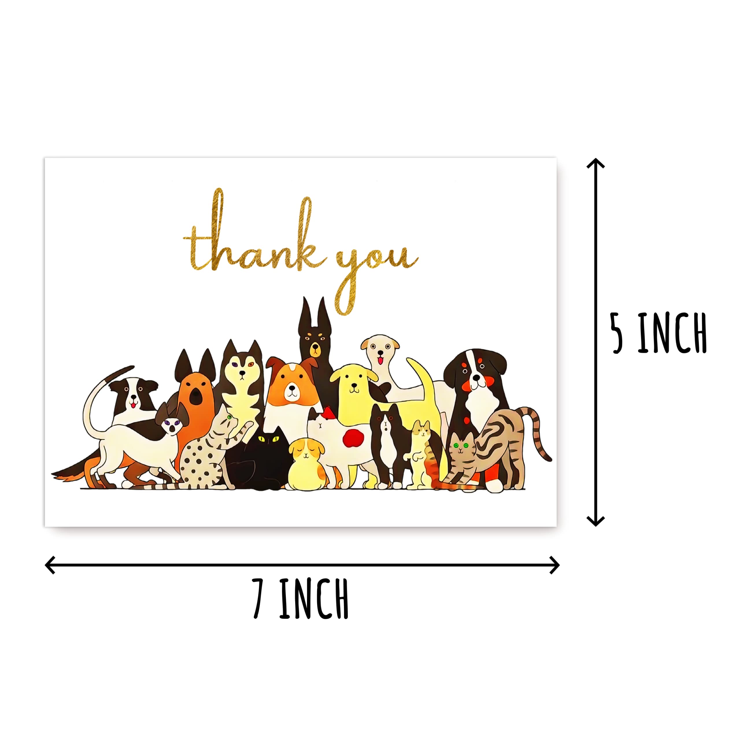 NTVShop Dog And Cat Thank You Cards - Dog Card - Cat Card - Thank You Card - Greeting Card - Happy Card - Dog Lovers Card - Cat Lovers Card