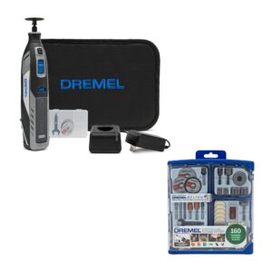 dremel 8250 12v lithium-ion battery brushless motor cordless rotary tool bundle with all-purpose accessory kit (2 items)