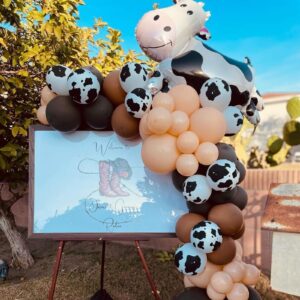 Blush Brown Balloons Cow Print Balloons Cowboy Birthday Decorations Western Farm Party 60pcs 12inch Nude Brown Helium Latex Balloons for Arch Tan Coffee Balloon Farmhouse Country Cowgirl Decor