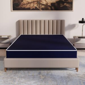 wayton, 7-inch medium firm water resistance nylon vinyl foam mattress, noiseless, soft cloud feeling, body heat reflection, good for hospital and camp, full xl, blue