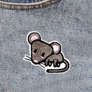 Tiny Truly Lovely Mouse Rat Cartoon Children Kid Embroidered Sew on Patches Stickers Logo Clothes T-Shirt Jackets Hats Jeans Backpacks DIY Embroidery Costume Patch for Men Women Boys Girls (3 PCS)