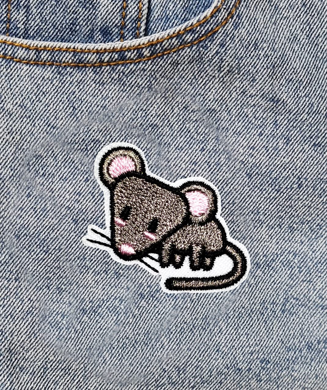 Tiny Truly Lovely Mouse Rat Cartoon Children Kid Embroidered Sew on Patches Stickers Logo Clothes T-Shirt Jackets Hats Jeans Backpacks DIY Embroidery Costume Patch for Men Women Boys Girls (3 PCS)