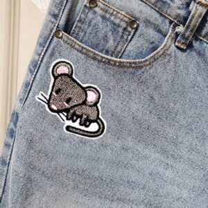 Tiny Truly Lovely Mouse Rat Cartoon Children Kid Embroidered Sew on Patches Stickers Logo Clothes T-Shirt Jackets Hats Jeans Backpacks DIY Embroidery Costume Patch for Men Women Boys Girls (3 PCS)