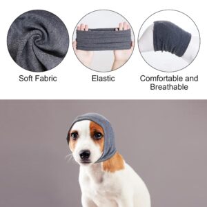 Quiet Ears for Dogs, Rbenxia 1 Piece Dog Ear Cover Hoodies Dog Ear Muffs Headband Noise Ear Protection Warm Winter Ear Scarf (Grey, Medium)