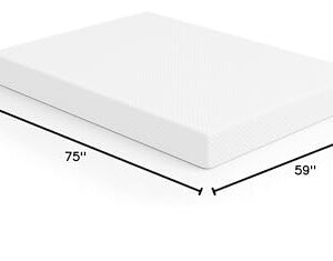 HOMES: Inside + Out Zinne Queen Mattress, 8 Inch Memory Foam Mattress Gel Mattress Twin for Cool Sleep Pressure Relief, Medium Firm King Mattress CertiPUR-US Certified/Bed-in-a-Box/Pressure Relieving