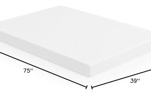 HOMES: Inside + Out Zinne Twin Mattress 6 inch Gel Memory Foam Mattress for Cool Sleep & Pressure Relief, Medium Firm Mattresses CertiPUR-US/Bed-in-a-Box/Pressure Relieving Twin Size