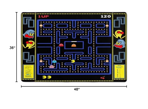 Classic Arcade Games Rug Retro 90s Arcade Theater Style Popular Game Room Area Rug for Living Room Playroom Home Decor Carpet Modern Fun Rug 3' x 4'