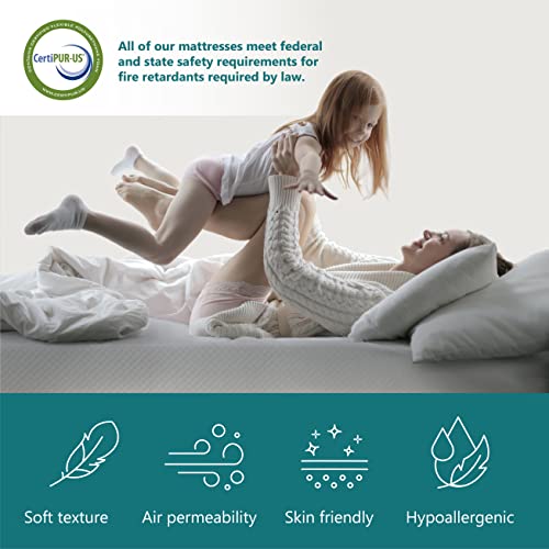 HOMES: Inside + Out Zinne Queen Mattress, 8 Inch Memory Foam Mattress Gel Mattress Twin for Cool Sleep Pressure Relief, Medium Firm King Mattress CertiPUR-US Certified/Bed-in-a-Box/Pressure Relieving