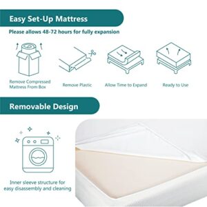 HOMES: Inside + Out Zinne Queen Mattress, 8 Inch Memory Foam Mattress Gel Mattress Twin for Cool Sleep Pressure Relief, Medium Firm King Mattress CertiPUR-US Certified/Bed-in-a-Box/Pressure Relieving