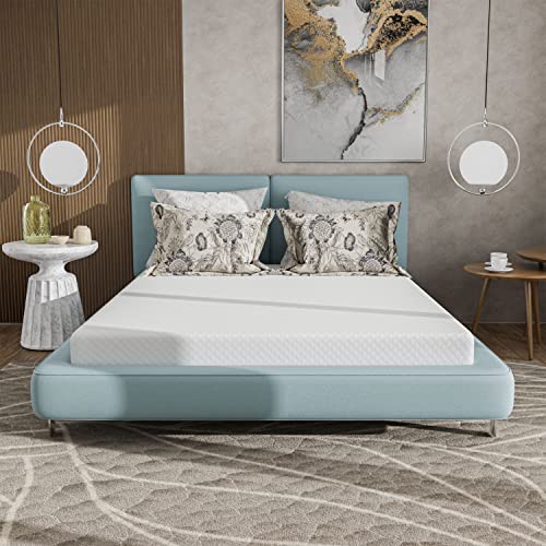 HOMES: Inside + Out Zinne Twin Mattress 6 inch Gel Memory Foam Mattress for Cool Sleep & Pressure Relief, Medium Firm Mattresses CertiPUR-US/Bed-in-a-Box/Pressure Relieving Twin Size