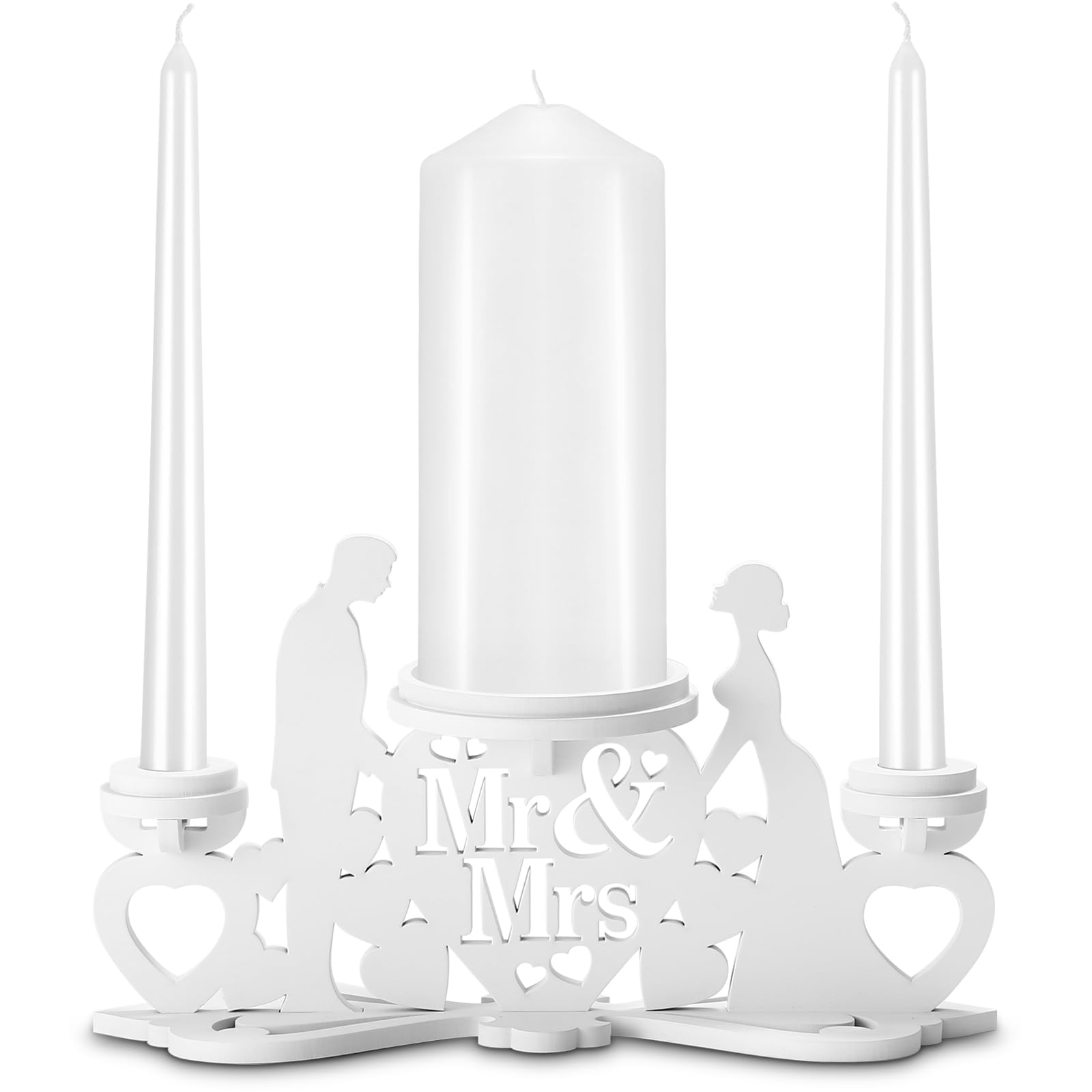 Rozrety Unity Candle Holder - Unity Candles Stand for Wedding Ceremony Set - Wedding Gifts Candle Holders for Wedding Decoration Reception, Bridal Shower(Candles not Included)