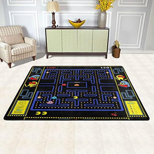 Classic Arcade Games Rug Retro 90s Arcade Theater Style Popular Game Room Area Rug for Living Room Playroom Home Decor Carpet Modern Fun Rug 3' x 4'