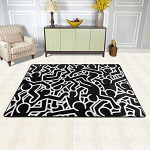 keith the art and dancing figures rugs figure dancing carpet figure graffiti area rug popular themed rug indoor home decoration mats 4'x 5'4"