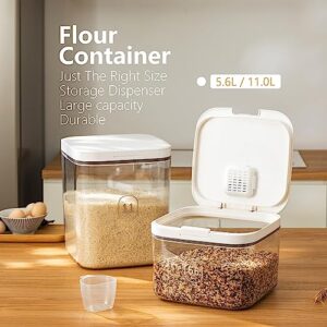 LivLab Flour Container 20LBS - 10 L /10.5 QT /10 KG - Rice Container Storage Food Grain Container Bins Household for Kitchen Pantry Organization (11L)