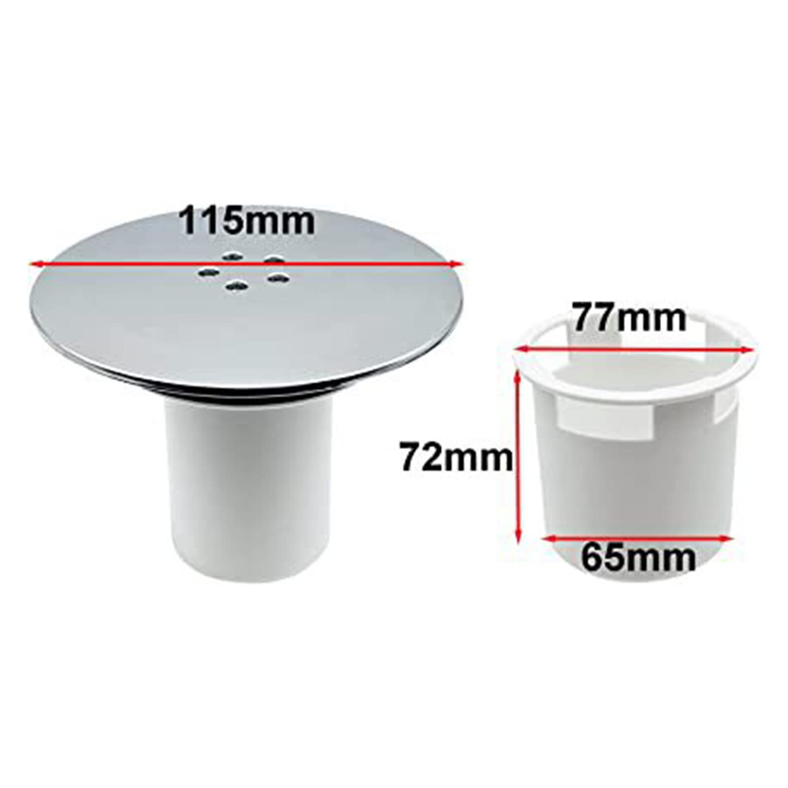 Yunnyp Shower Plughole Cover Shower Drain Cover Shower Waste Trap Cover Plug Hole Fast Flow