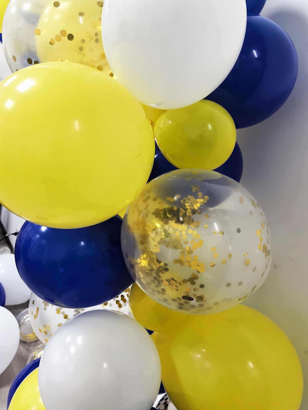 Graduation Party Decorations Navy Blue Yellow 2024/Blue Yellow Balloons/Michigan Balloons/Blue Yellow Birthday Party Decorations 114pcs for Blue Yellow Graduation Party Decoations 2024/Warriors Party