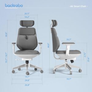 backrobo Smart Ergonomic Home Office Chair, Automatic Massage Lumbar Support and App-Controlled,3D Armrests, Executive Desk Chair with Adjustable Height for Home Office/Learning/Conference