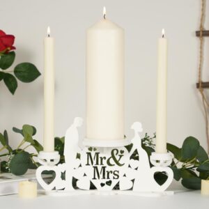 Rozrety Unity Candle Holder - Unity Candles Stand for Wedding Ceremony Set - Wedding Gifts Candle Holders for Wedding Decoration Reception, Bridal Shower(Candles not Included)