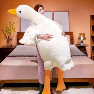 bxebui giant white goose plush-75 inch, very huge body fat goose stuffed animal, 6 foot duck plush toys hugging pillow gifts for everyone (75 in)