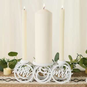 Rozrety Unity Candle Holder - Unity Candles Stand for Wedding Ceremony Set - Candle Holders for Wedding Decoration, Reception, Bridal Shower Wedding Gifts(Candles not Included)