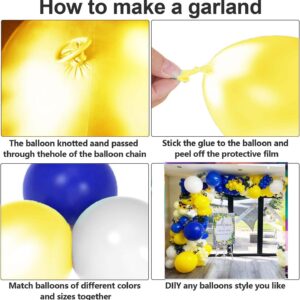 Graduation Party Decorations Navy Blue Yellow 2024/Blue Yellow Balloons/Michigan Balloons/Blue Yellow Birthday Party Decorations 114pcs for Blue Yellow Graduation Party Decoations 2024/Warriors Party