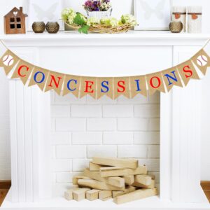 doumeny concessions burlap banner baseball bunting garland rustic baseball sports garland banner sports theme party banner concessions party sign banner for birthday baby shower sport club party decor