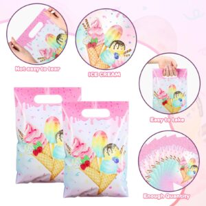 Colarr 50 Pcs Ice Cream Gift Bags Ice Cream Party Favor Bags Ice Cream Birthday Candy Bags Sweet Ice Cream Goodie Bag for Summer Ice Cream Theme Girls Birthday Baby Shower Wedding Party Supplies Decor