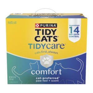 purina tidy cats tidy care comfort scented clumping cat litter odor control low dust formula - 24 lb. box