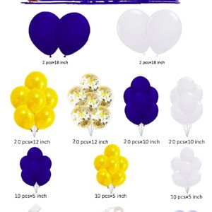 Graduation Party Decorations Navy Blue Yellow 2024/Blue Yellow Balloons/Michigan Balloons/Blue Yellow Birthday Party Decorations 114pcs for Blue Yellow Graduation Party Decoations 2024/Warriors Party