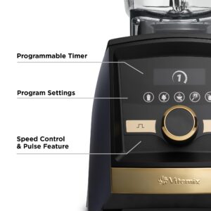 Vitamix A3500 Ascent Series Gold Label Smart Blender, Professional-Grade, 64 oz. Low-Profile Container, Matte Navy with Gold Accents