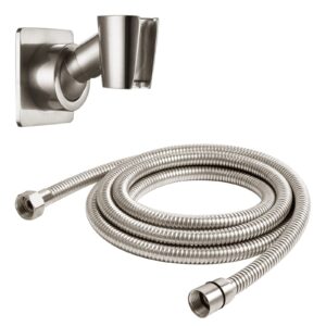 ydmeet shower head holder and 71 inch shower head hose for handheld, all metal, brushed nickel