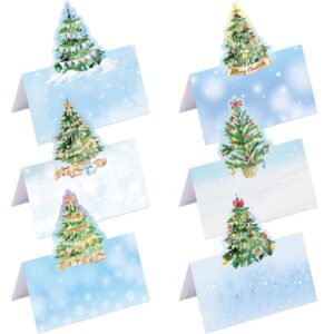 48pcs christmas place cards christmas tree folded tent cards seating name cards for dinner tables