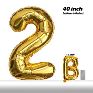 40 Inch 2024 Pack of 4 Gold Huge Numbers Balloons Giant Large Helium Foil Mylar Big Number for Christmas New Year Party Graduation Birthday (Gold, 40 Inches)