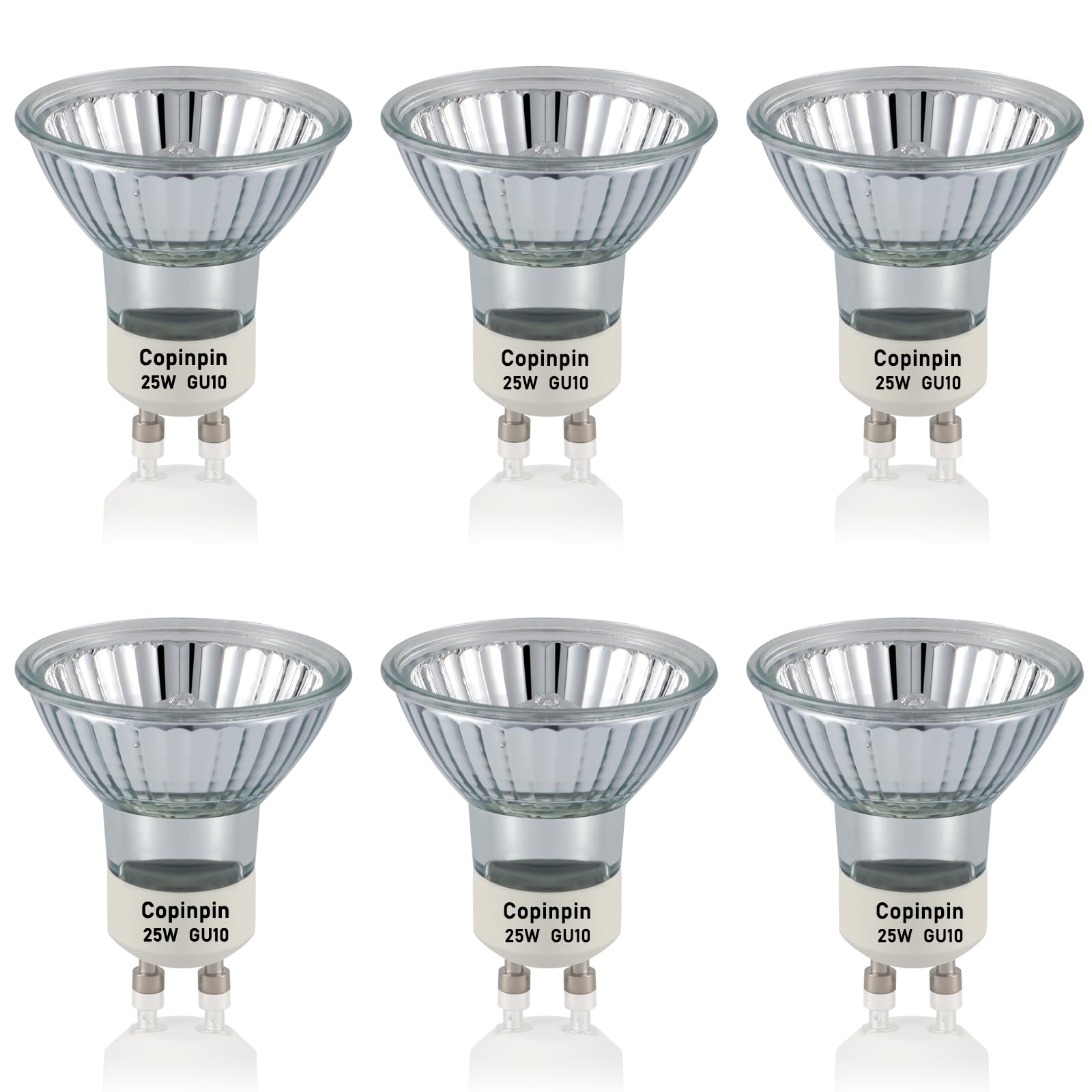 copinpin GU10 Light Bulb 120V 25W 6pcs Candle Warmer, Dimmable Replacement for Candle Warmer Wax Burner Track Light Bulbs, Range Hood Light Bulbs White Light Pack of 6