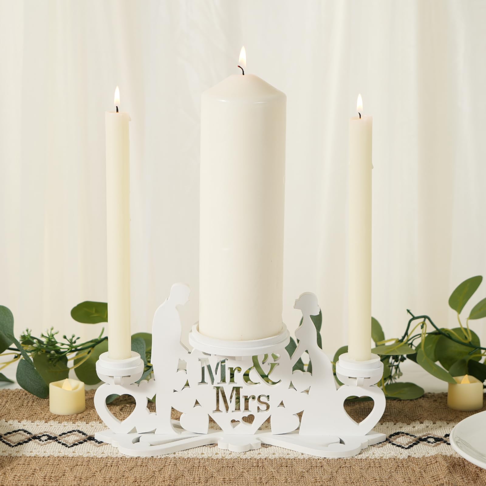 Rozrety Unity Candle Holder - Unity Candles Stand for Wedding Ceremony Set - Wedding Gifts Candle Holders for Wedding Decoration Reception, Bridal Shower(Candles not Included)