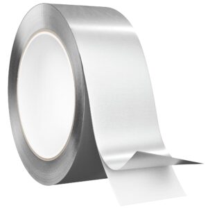 econohome premium aluminum foil tape - 2 inch x 33 yd (3.6 mil) - adhesive barrier for sealing hvac, hot & cold air ducts, dryer vents - resilient against moisture, flames, uv rays