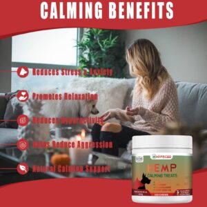 HYPOCBD Natural Calming Chews Hemp For Dogs - Helps With Anxiety, Stress Relief, And Barking, Dog Calm, Dog Calming Treats, Puppy Calming Chews Sleeping Aid For All Dogs Ages Breeds & Size - 120 Chews