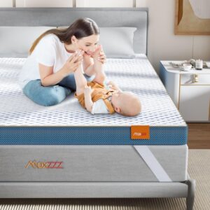 maxzzz 2 inch memory foam mattress topper twin, soft cooling bed mattress topper with remover soft cover, high density mattress pad, certipur-us & oeko-tex certified