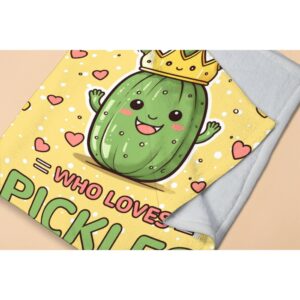 Pickles Blanket Gifts 60 x 50 Inch for Teen,Just a Girl Who Loves Pickles Fannel Fleece Super Soft Throw Blanket Travel Throw Blanket for Bed Couch Sofa