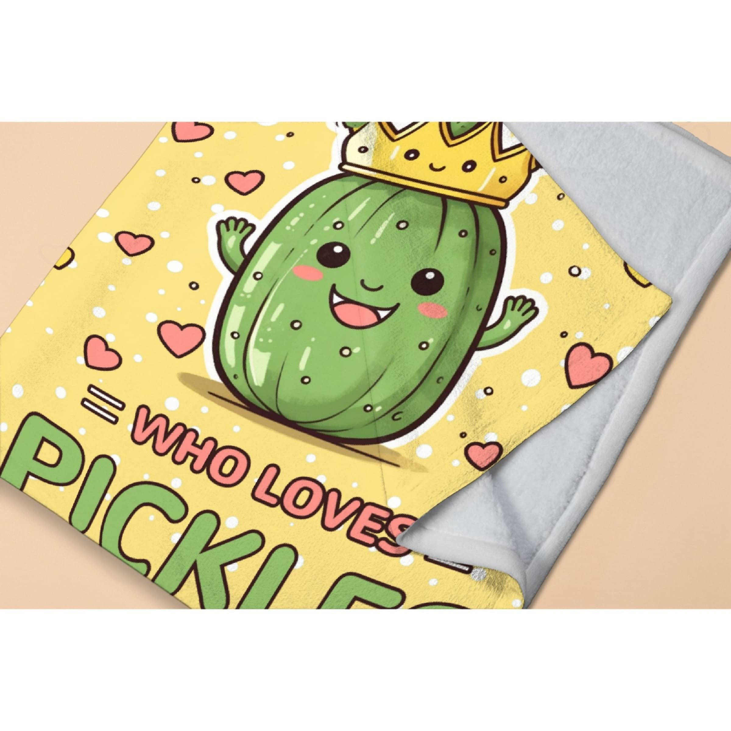 Pickles Blanket Gifts 60 x 50 Inch for Teen,Just a Girl Who Loves Pickles Fannel Fleece Super Soft Throw Blanket Travel Throw Blanket for Bed Couch Sofa