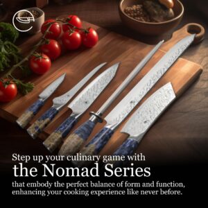 The Cooking Guild Chef Knife - 8 inch - Nomad Series - Forged German High Carbon Stainless Steel - Celestial Resin & Wood Handle - Razor Sharp - luxury gift