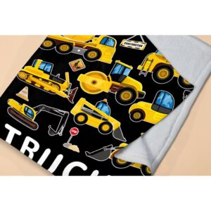 Truck Blanket Gifts 40 x 50 Inch for Kid,Just A Boy Who Loves Trucks Throw Blanket Fannel,Fleece Super Soft Travel Throw Blanket for Bed Couch Sofa