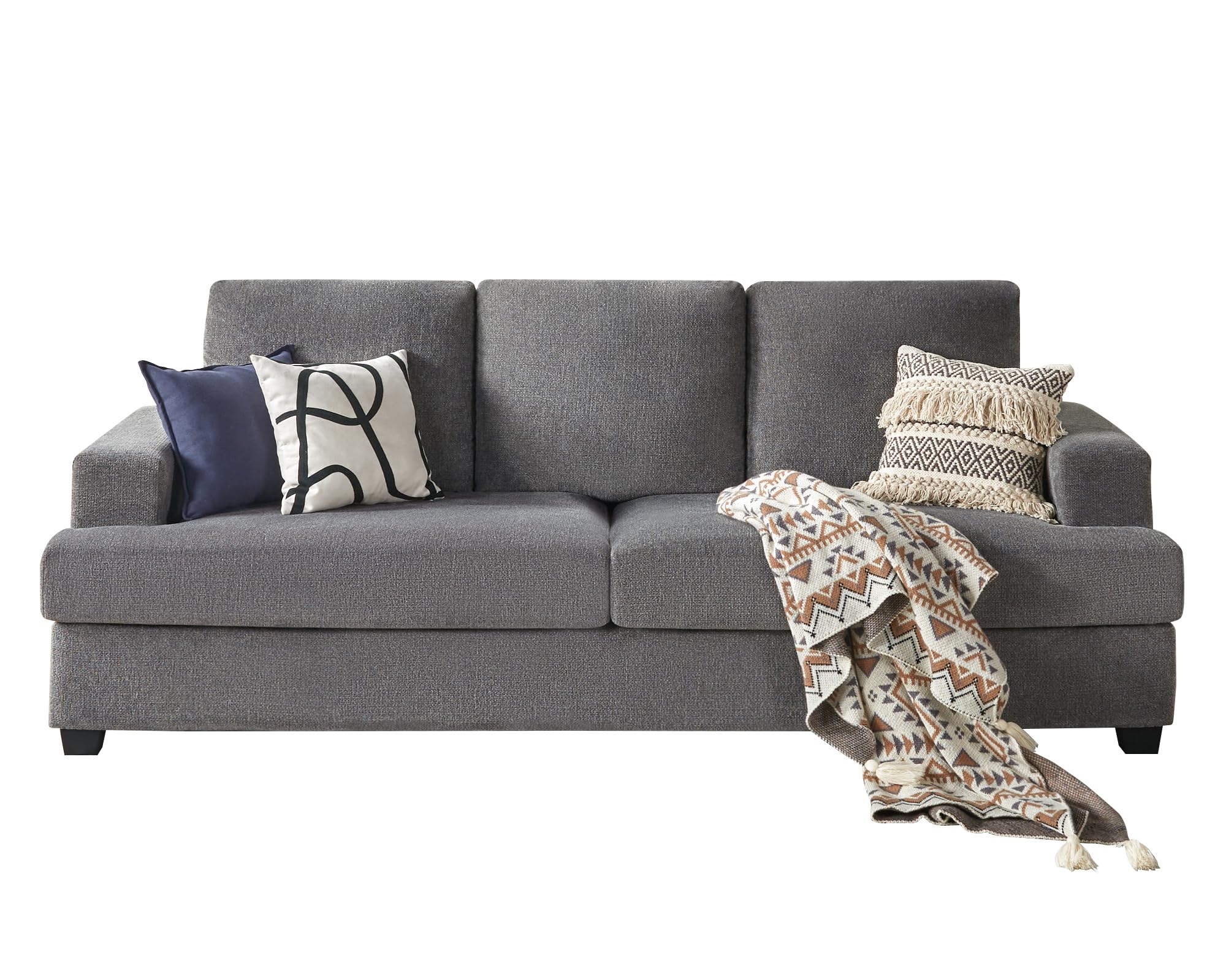 Merluxy Sofa, 3 Seater Comfy Couch Sofa- Extra Deep Seated Oversized Sofa, 97" Wide Modern Couches for Living Room, Bedroom and Office (Grey,Chenille)