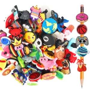 zddaoole 60 pcs cute pencil topper decoration, different pencil clip designs, suitable for school prize, classroom reward, gift idea