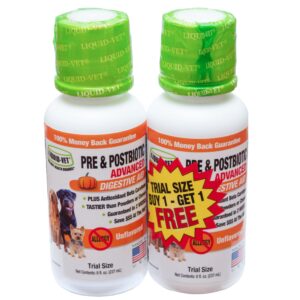 liquid-vet k9 pre & postbiotic advanced (allergy-friendly unflavored, 8oz/2pack)